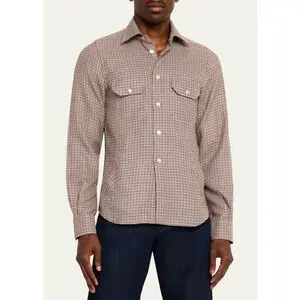 Kiton Cashmere, Silk And Linen Flap-pocket Overshirt