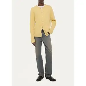 Helmut Lang Wool Ribbed Crewneck Cardigan