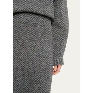 Gabriela Hearst Camden Cashmere Speckled Herringbone Maxi Skirt