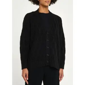 Eskandar Cashmere V-neck Cardigan Mid Plus Length