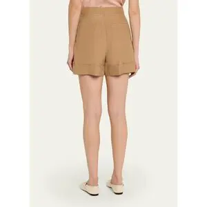 Valentino Garavani Pleated Linen Tailored Shorts