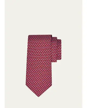 FERRAGAMO Mini-dachshund Dog Silk Tie - Rosso