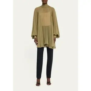 Prabal Gurung Silk Georgette Oversized Trapeze Blouse
