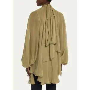 Prabal Gurung Silk Georgette Oversized Trapeze Blouse