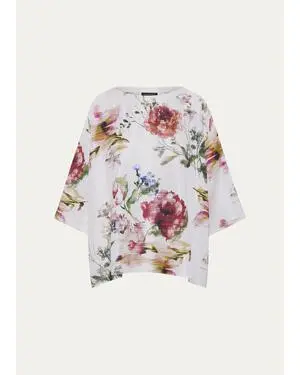Eskandar A-line Scoop Neck Top Mid Plus Length