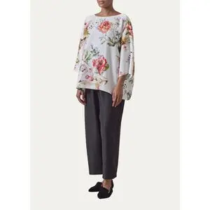 Eskandar A-line Scoop Neck Top Mid Plus Length