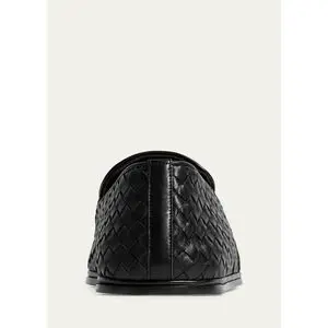 Bottega Veneta Palazzo Intrecciato Leather Square-toe Slippers