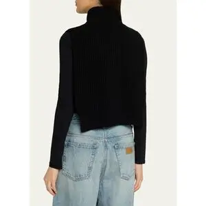 MAISON MARGIELA Cropped Wool-blend Sweater Vest - Black