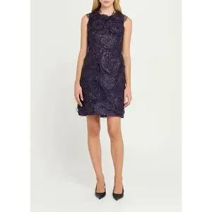 Akris Anemone Aetz Embroidered Organza Sleeveless Mini Dress
