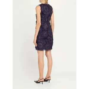 Akris Anemone Aetz Embroidered Organza Sleeveless Mini Dress