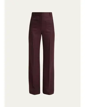 Victoria Beckham Alina Front-pocket Straight-leg Trousers - Acai