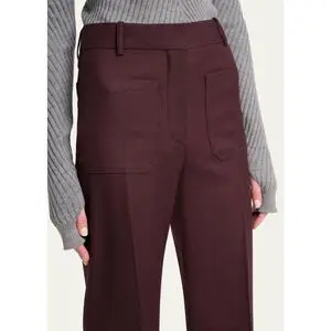 Victoria Beckham Alina Front-pocket Straight-leg Trousers