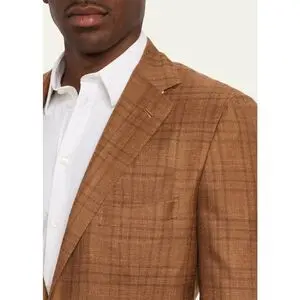 Kiton Cashmere Linen Plaid Sport Coat