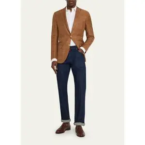 Kiton Cashmere Linen Plaid Sport Coat