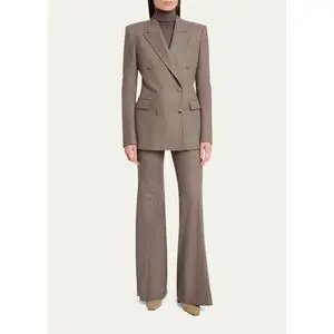 Gabriela Hearst Gavin Wool-cashmere Flannel Double-breasted Blazer Jacket