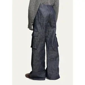 Gabriela Hearst Eos Cotton-linen Sculptural Flared Cargo Pants