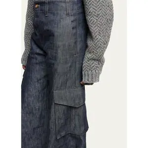 Gabriela Hearst Eos Cotton-linen Sculptural Flared Cargo Pants