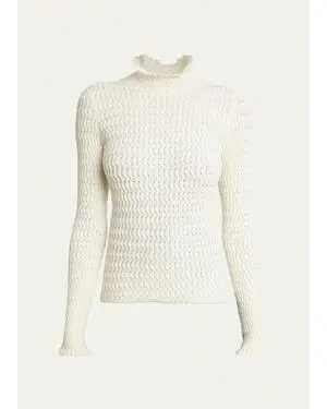 Proenza Schouler White Label Juniper Textured High-neck Sweater