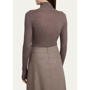 Gabriela Hearst Peppe Turtleneck Cashmere Rib Top