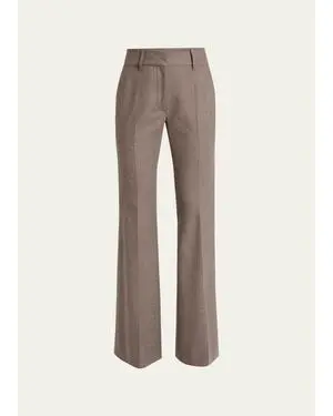 Gabriela Hearst Rhein Wool-cashmere Flannel Flare Pants - Walnut