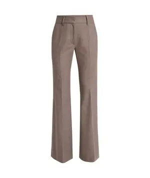 Gabriela Hearst Rhein Wool-cashmere Flannel Flare Pants - Walnut