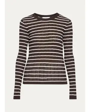 FRAME The Pointelle Striped Sweater