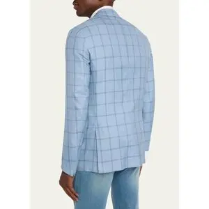 Kiton Windowpane Check Cashmere Sport Coat