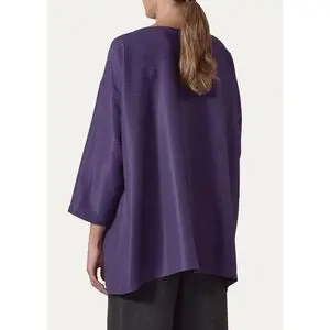 Eskandar Wide A-line Scoop Neck Top Long Length
