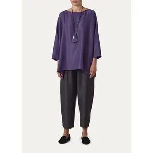 Eskandar Wide A-line Scoop Neck Top Long Length