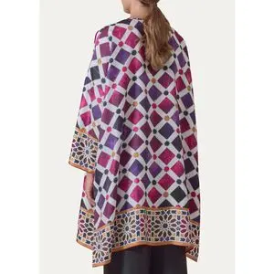 Eskandar Wide Bound Neck Shirt Very Long With Slits