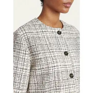 Valentino Garavani Boxy Tweed Short-sleeve Jacket - Vanilla