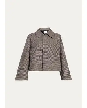 FRAME The Wool Mini Swing Jacket - Black Houndstooth