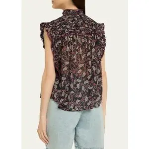 Isabel Marant Étoile Dersia Floral Ruffled Cotton Button-front Top