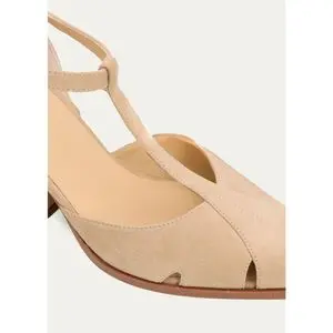 Gabriela Hearst 80mm Hawes Suede T-strap Sandals - Camel