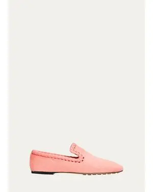 Bottega Veneta Kebir Calf Hair Whipstitch Loafers