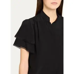 FRAME Arcadia Silk Short-sleeve Top