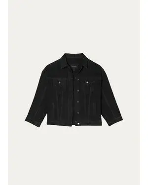Marc Jacobs Bow Oversized Denim Trucker Jacket