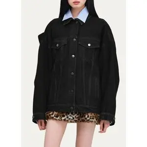 Marc Jacobs Bow Oversized Denim Trucker Jacket