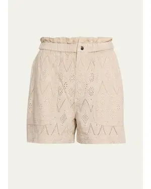 Isabel Marant Étoile Kisha Eyelet-embroidered Twill Shorts