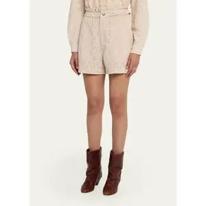 Isabel Marant Étoile Kisha Eyelet-embroidered Twill Shorts