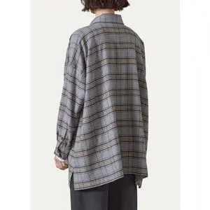 Eskandar Wide A-line Shirt Jacket With Collar Long Length