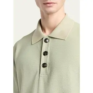 Giorgio Armani Seersucker Relaxed-fit Polo Shirt - Jade
