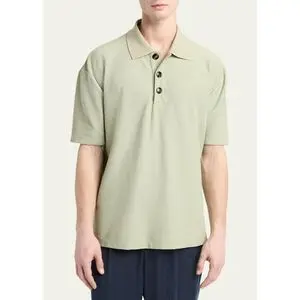 Giorgio Armani Seersucker Relaxed-fit Polo Shirt - Jade