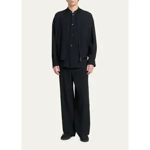 Giorgio Armani Seersucker Full-zip Bomber Jacket