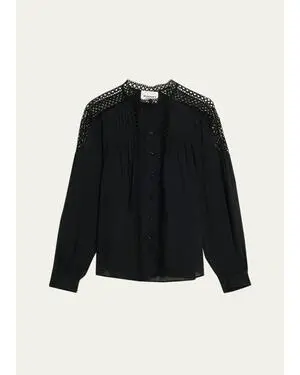 Isabel Marant Étoile Polda Embroidered Georgette Blouse
