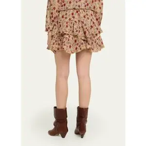 Isabel Marant Étoile Jocadia Floral Ruffled Cotton Miniskirt