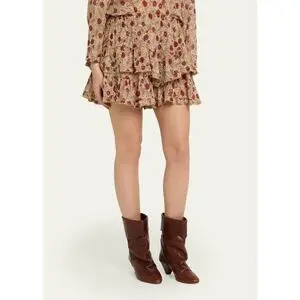 Isabel Marant Étoile Jocadia Floral Ruffled Cotton Miniskirt