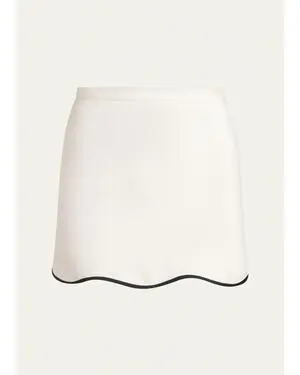 Valentino Garavani Piped Wave Hem Miniskirt