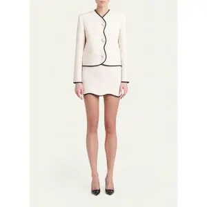 Valentino Garavani Piped Wave Hem Miniskirt