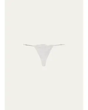 Kiki De Montparnasse Voltaire Scrollwork Lace G-string - Ivory